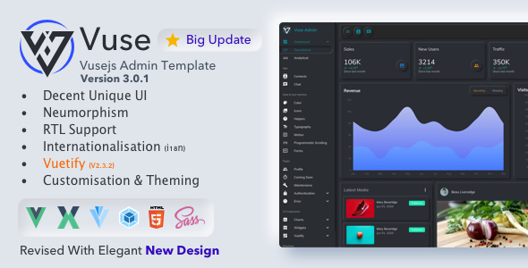 Vuse: VueJs CLI Material Admin by hexesis | ThemeForest